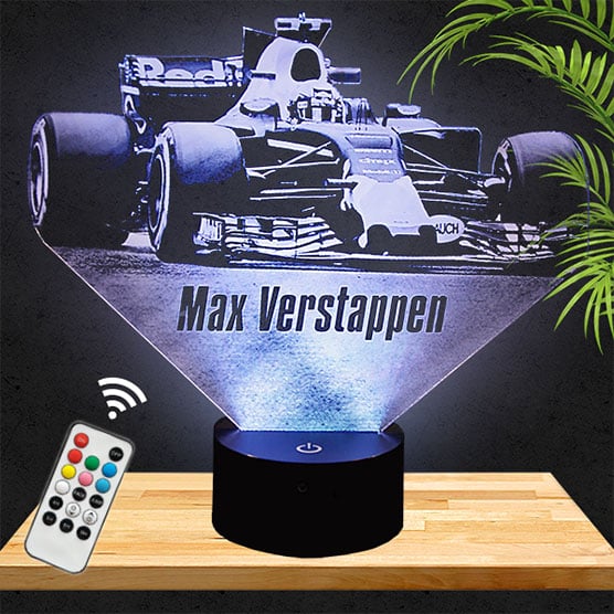 Lampe LED Photo Formule 1 Max Verstappen avec socle au choix ! - LampePhoto