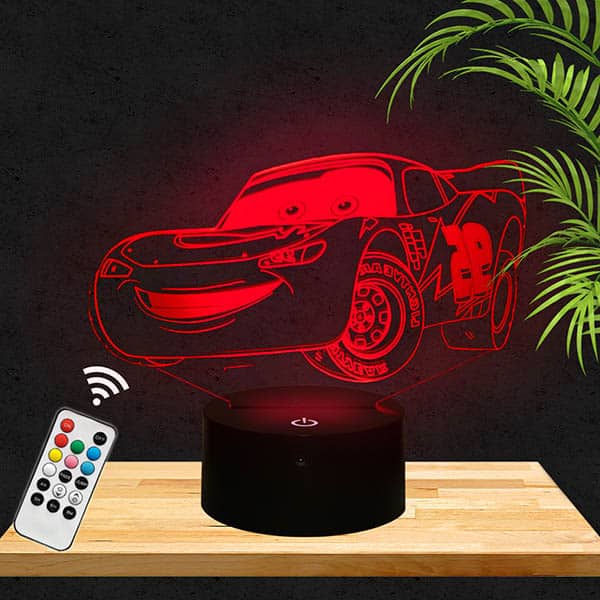 Lampe LED 3D Cars avec socle au choix ! - LampePhoto